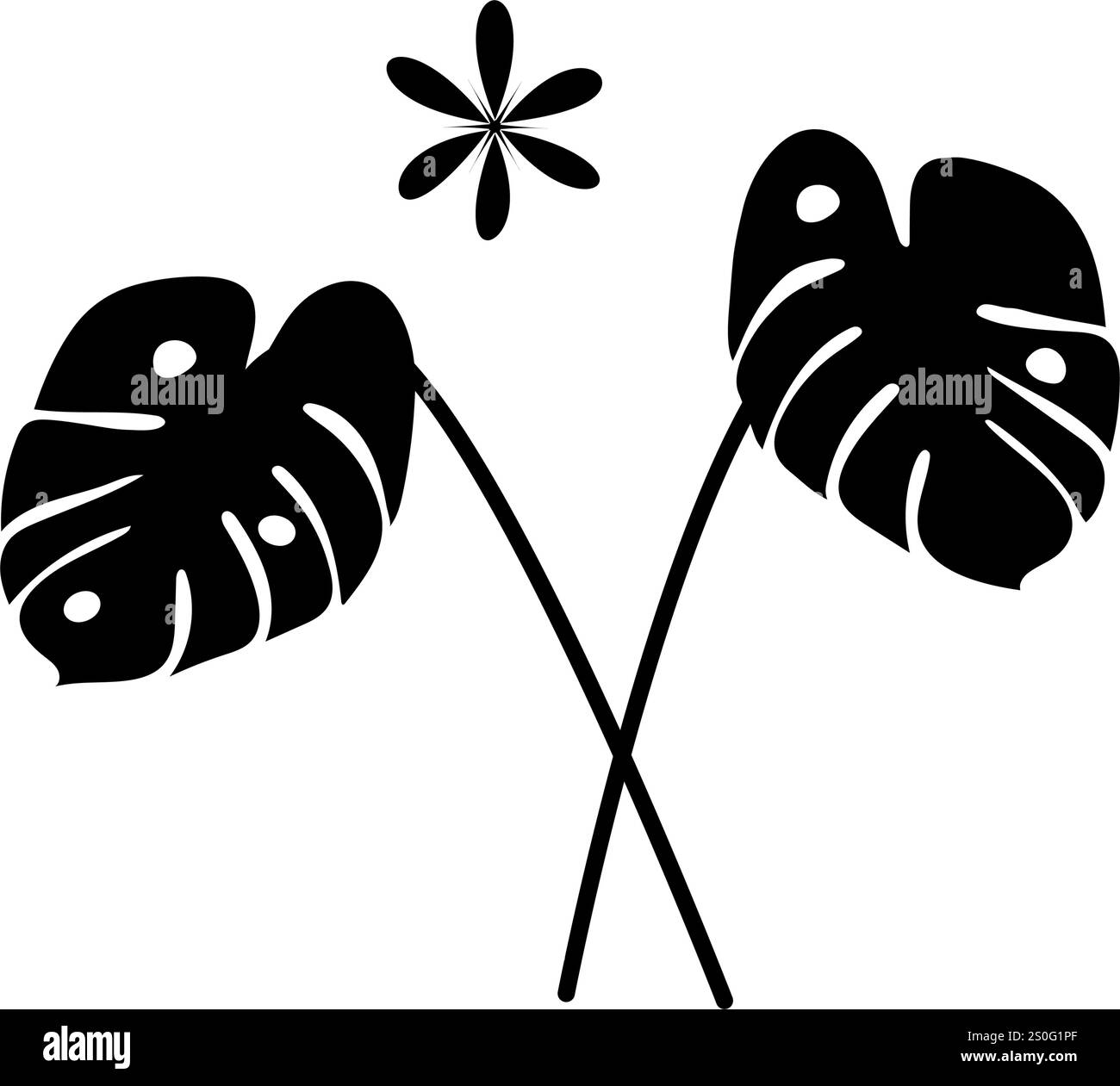 Leaves cards set design Black and White Stock Photos & Images - Alamy