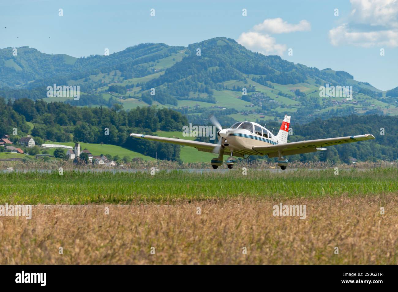 Wangen-Lachen, Switzerland, May 26, 2024 HB-PKF Piper PA-28-236 ...