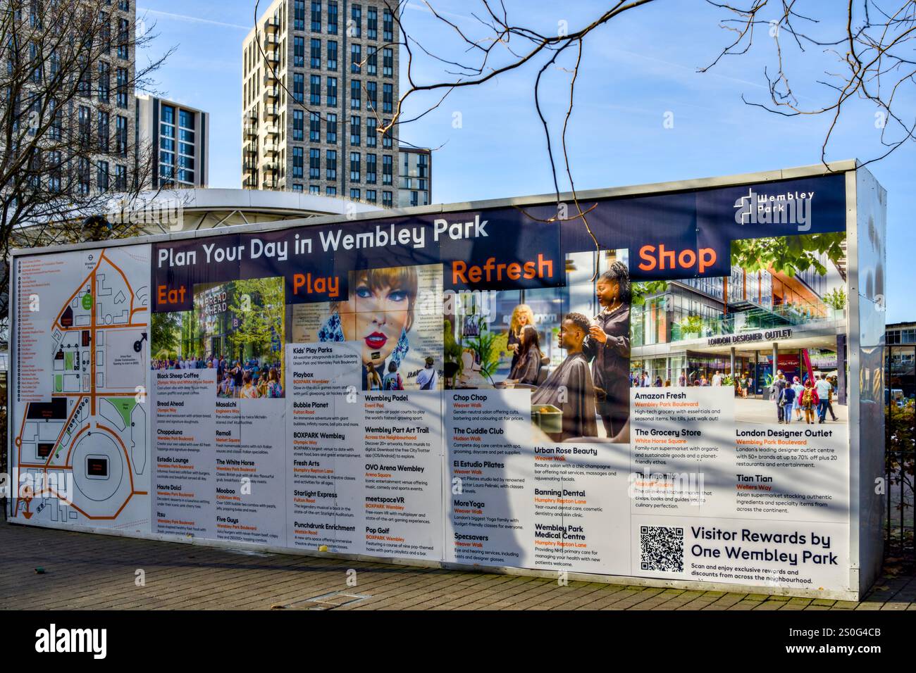 Plan Your Day In Wembley Park Display Board, Olympic Way, Wembley Park ...