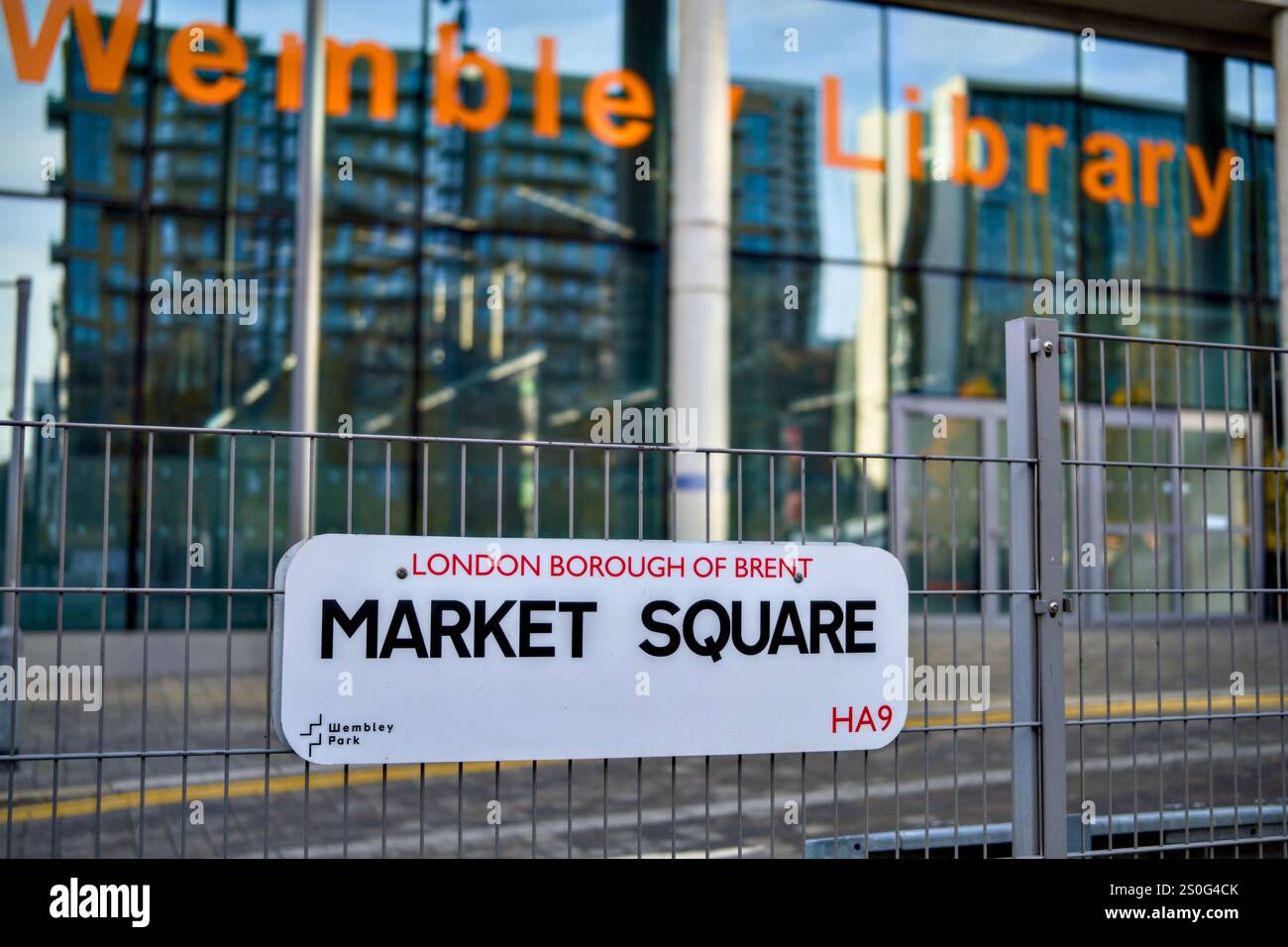 Market Square Street Sign, Wembley Park, Borough Of Brent, London ...