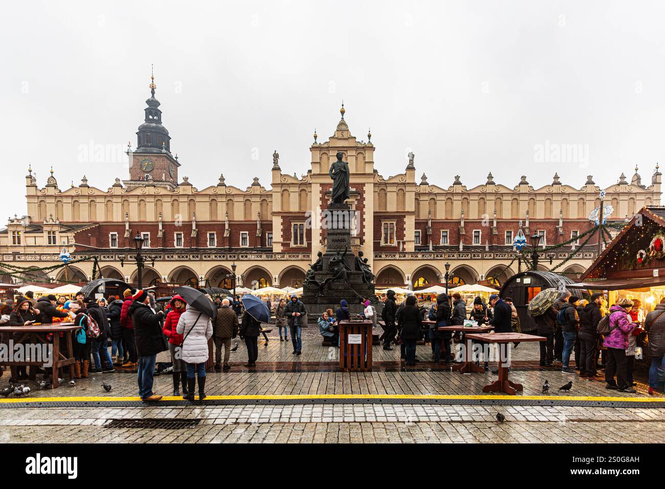 Market Square Festivities with Adam Mickiewicz Monument Stock Photo - Alamy