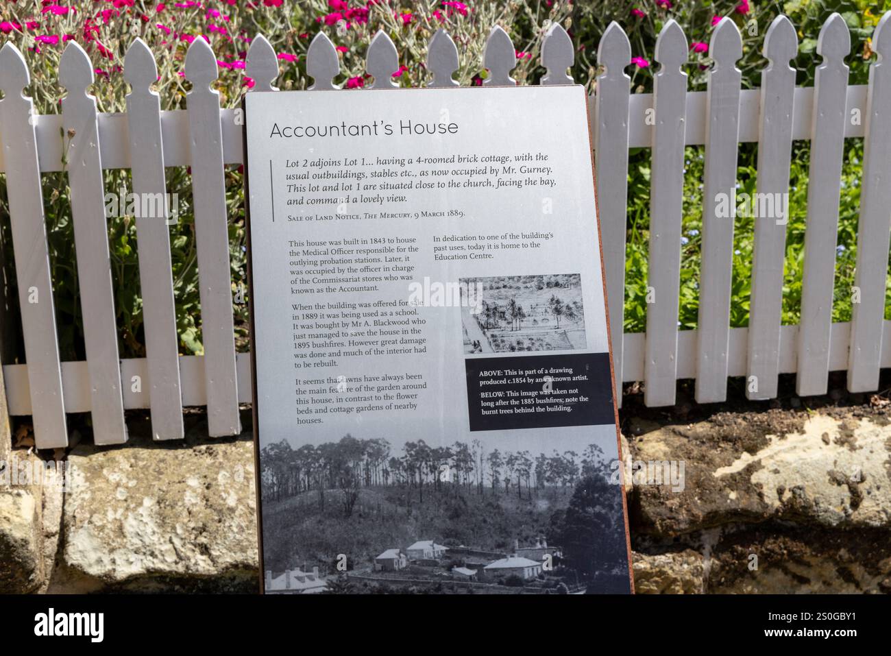 Port Arthur historic site and former penal facility, information sign ...