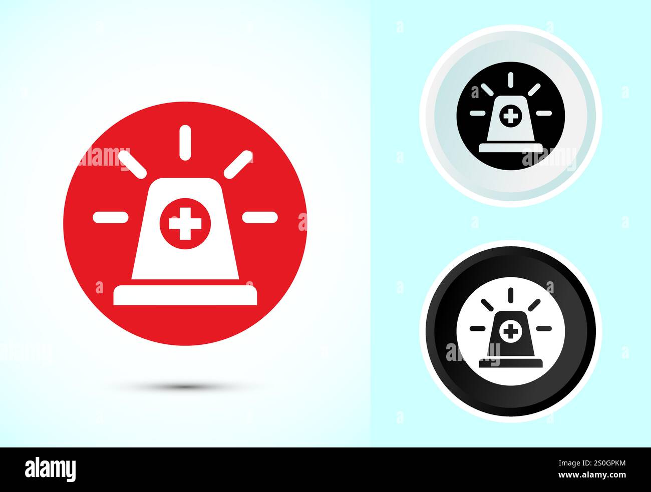 Emergency siren icon, Ambulance emergency siren sign Stock Vector Image ...