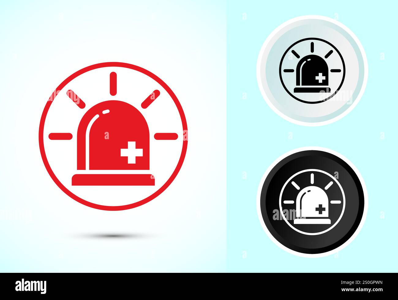 Emergency siren icon, Ambulance emergency siren sign Stock Vector Image ...