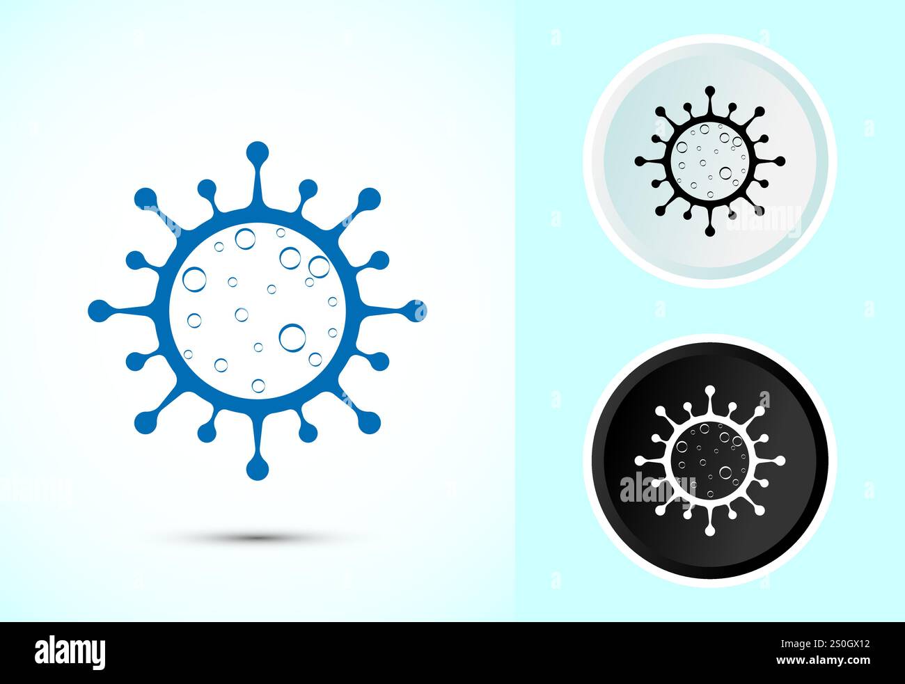 Virus, bacteria icon design illustration. Microbe bacteria sign Stock ...