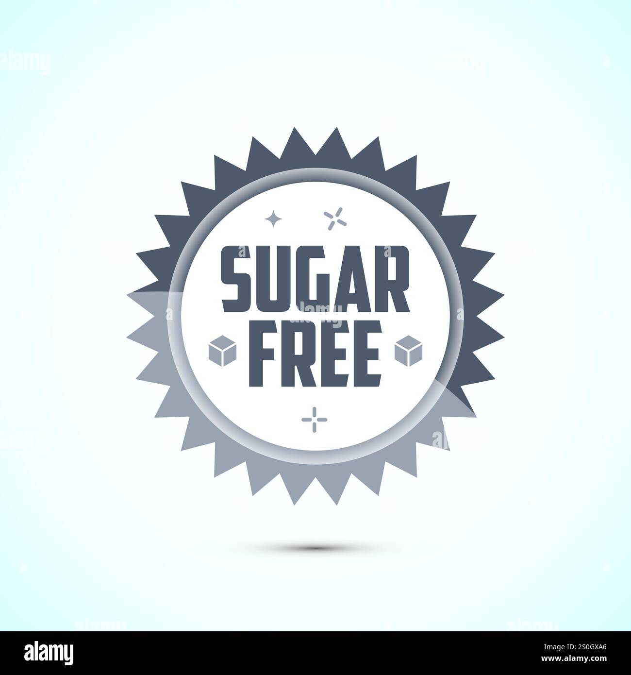 Sugar free icon badge label or sticker. Diabetic icon. No sugar symbol ...