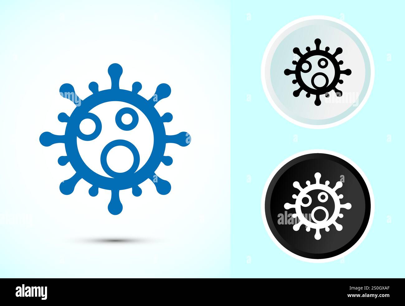 Virus, bacteria icon design illustration. Microbe bacteria sign Stock ...