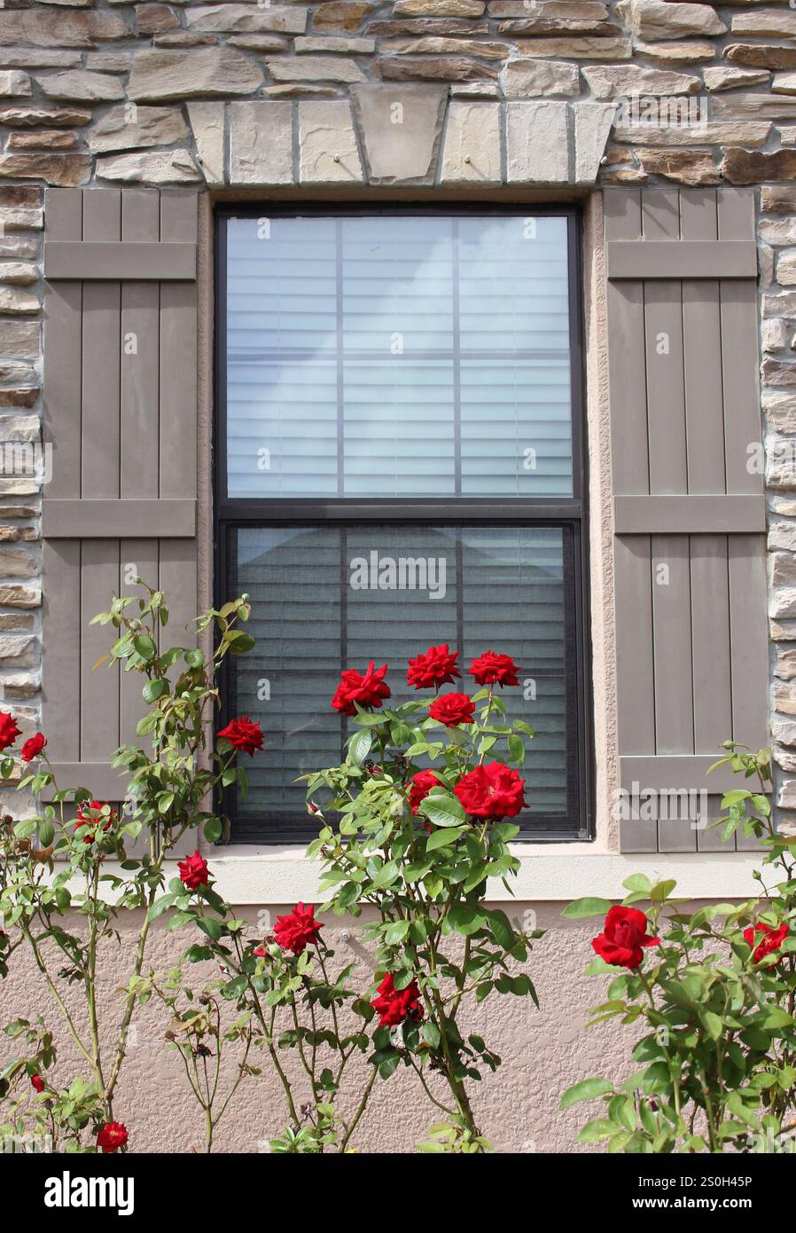 Window and Wall on Outdoor Wall of Residential House Stock Photo - Alamy