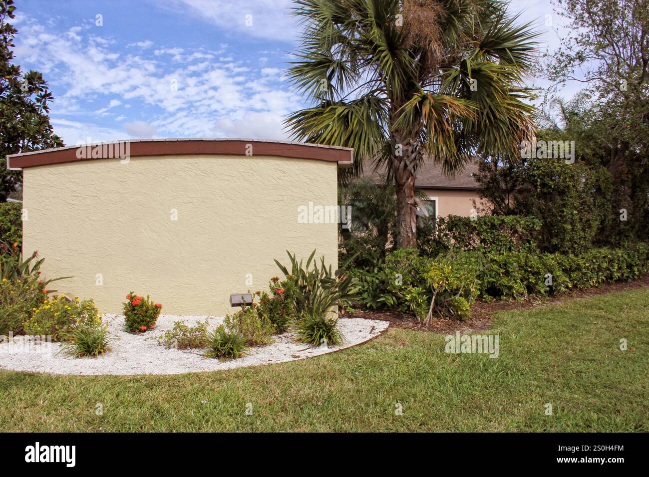 Blank Sign at Entrance of Suburban Gated Community in South FL Stock ...
