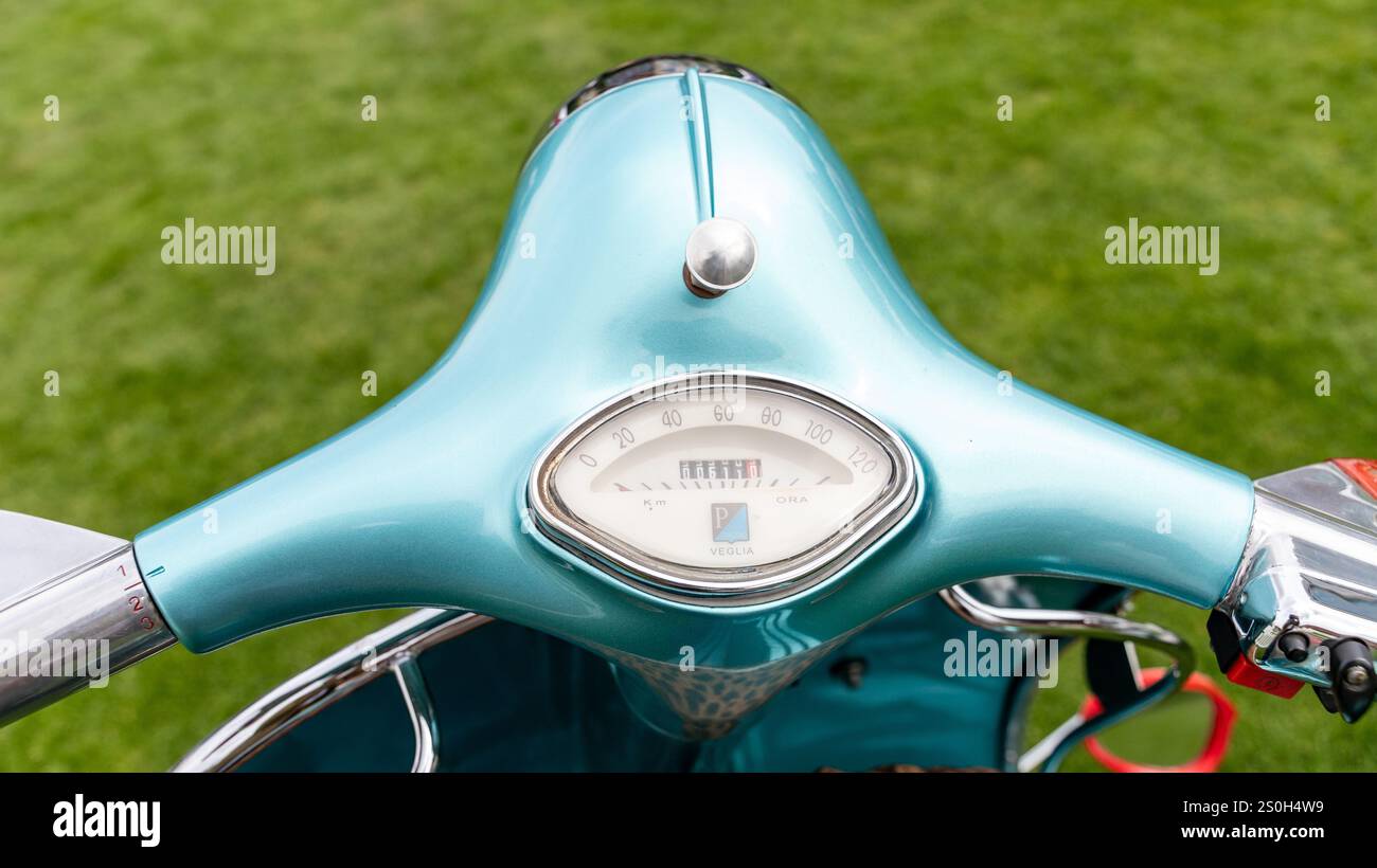 Speedo from a Vespa at the London Concours 2024 Stock Photo - Alamy