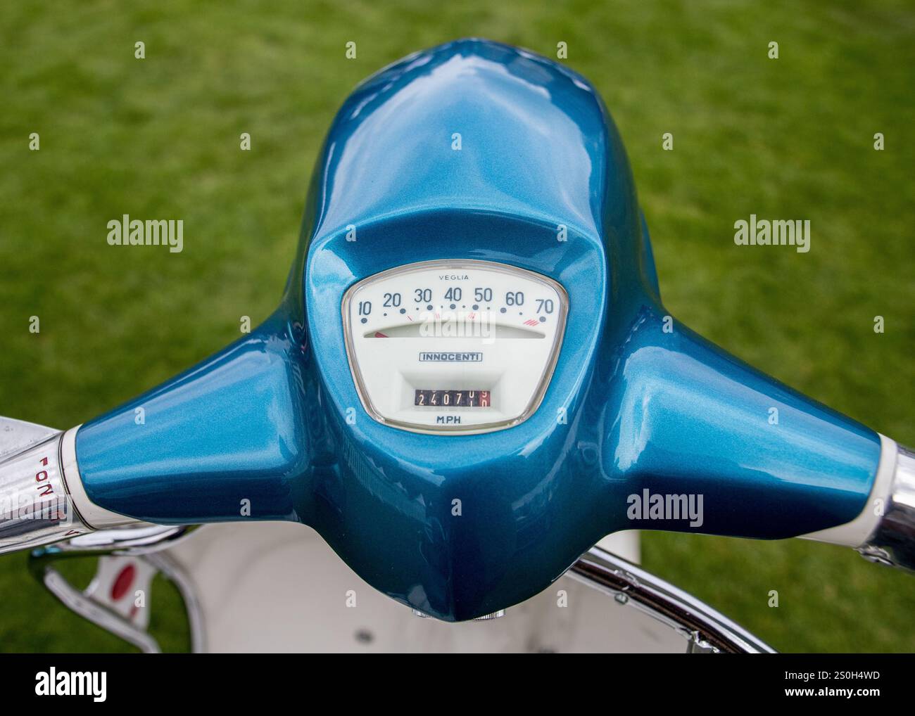 Speedo from a Lambretta at the London Concours 2024 Stock Photo - Alamy