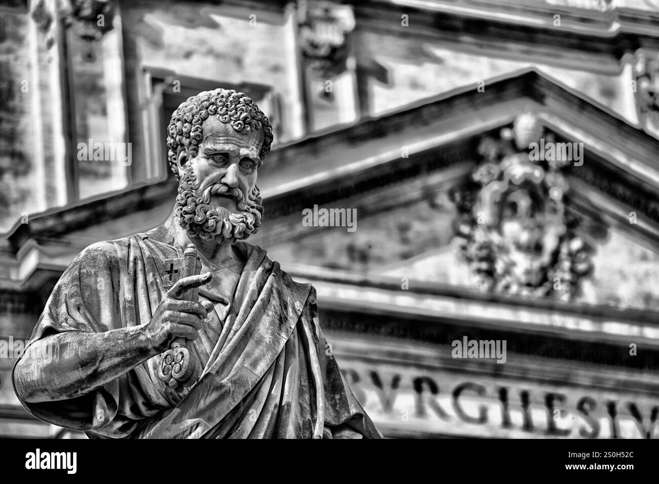 Bronze statue of Saint Peter, which is located in front of St. Peter's ...