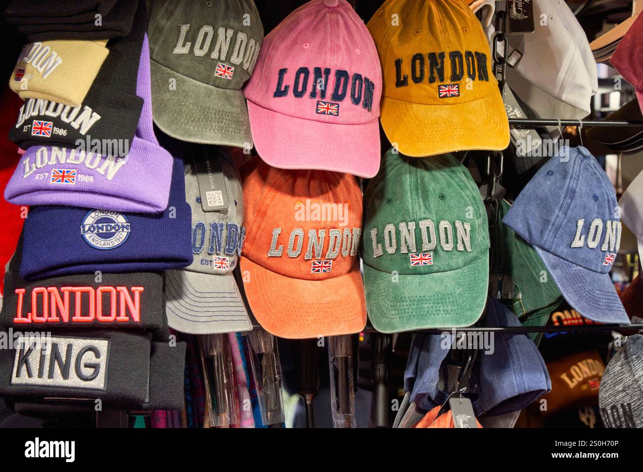 Caps, Souvenirs, The Covent Garden Market, London, England, UK Stock ...