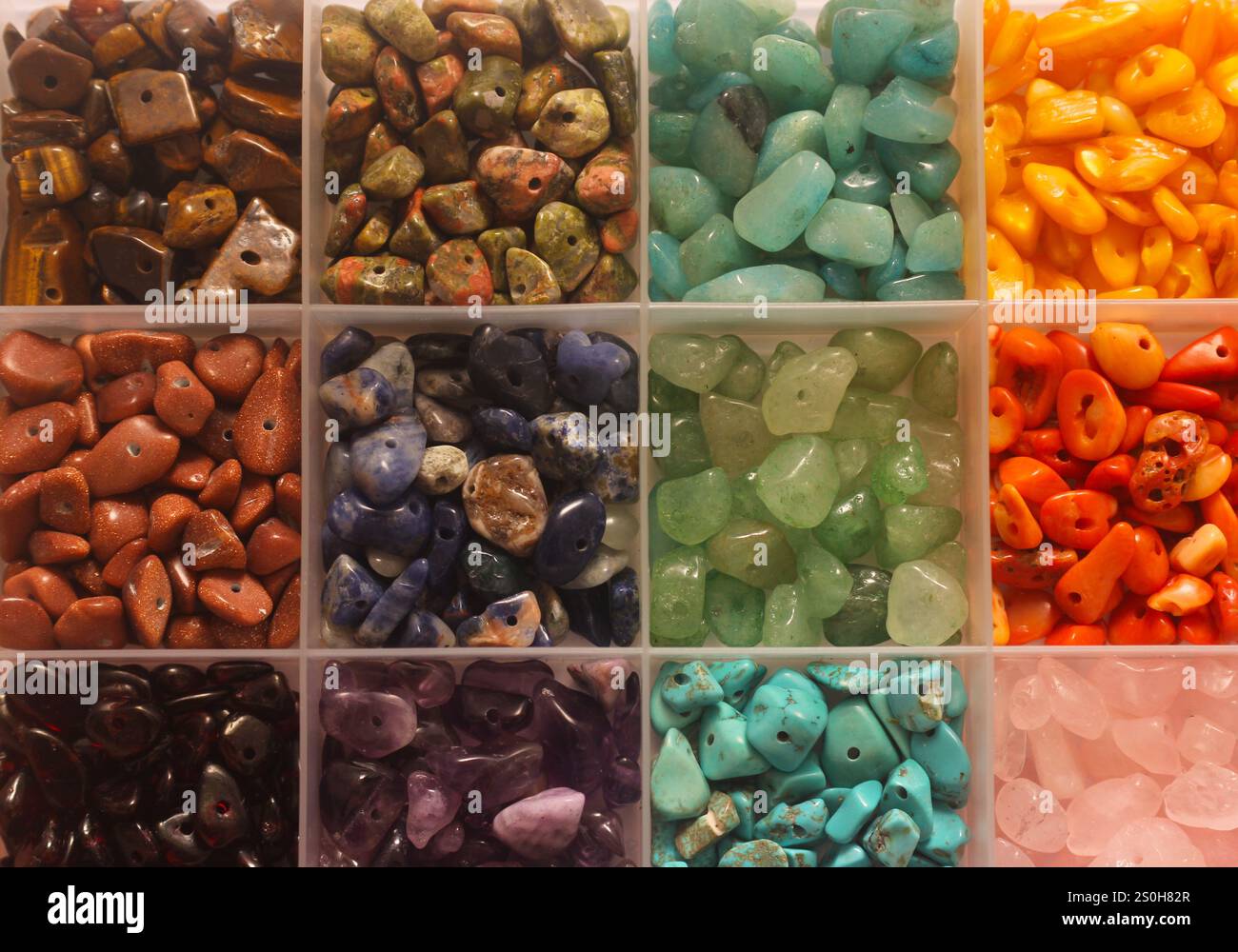 Container of Natural Stone Bead Chips For Jewelry Making Stock Photo ...