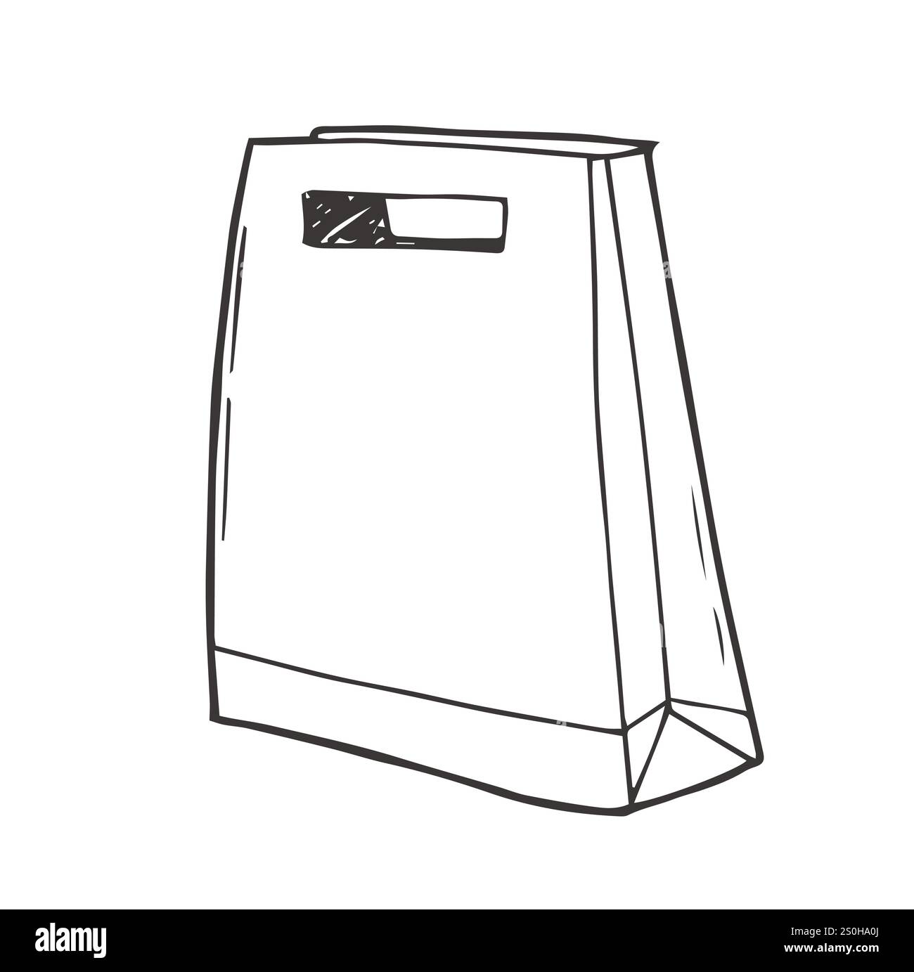 Shopping bag hand drawn outline doodle icon. Mall sales, buy in store ...