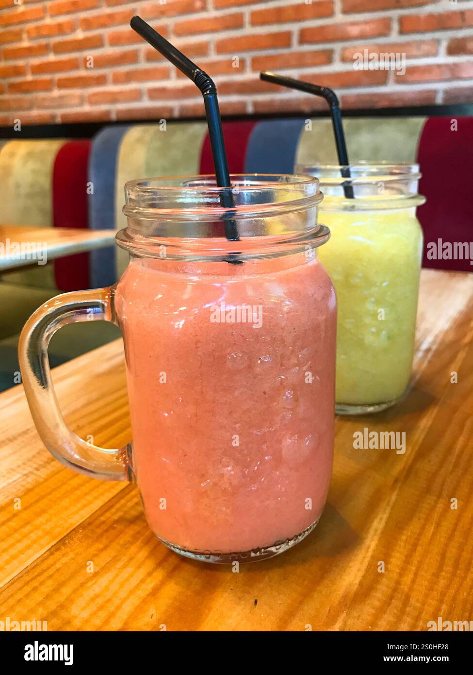 Two smoothies in a cafe Stock Photo - Alamy