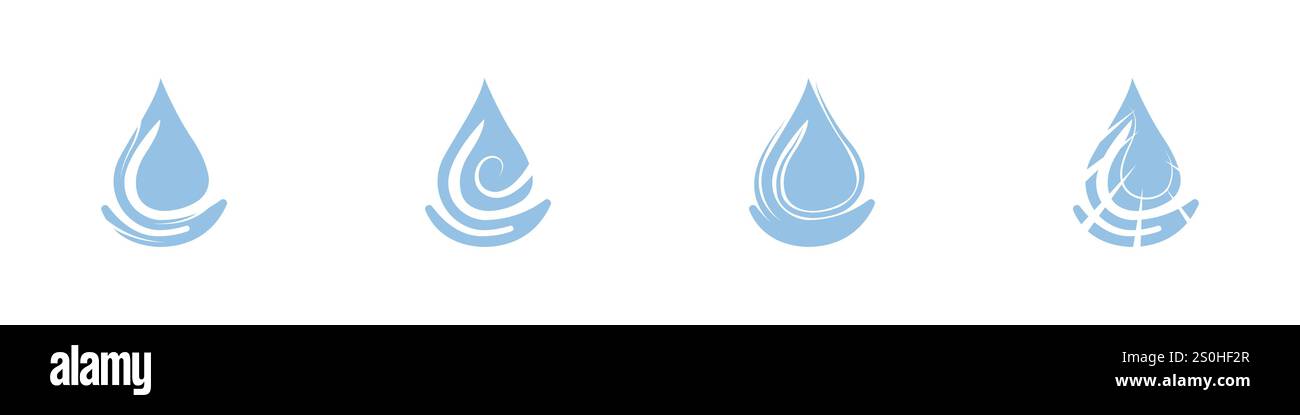 Vector abstract water drops. Stylish drops logo. Condensation icon ...