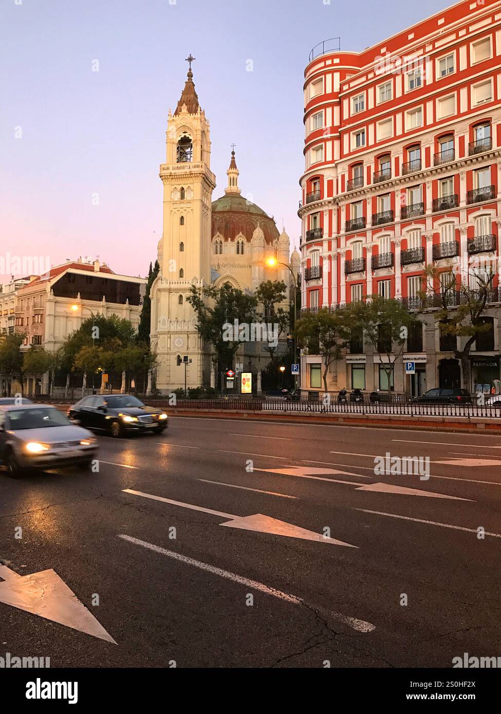 San Manuel y San Benito church. Alcala street, Madrid, Spain Stock ...