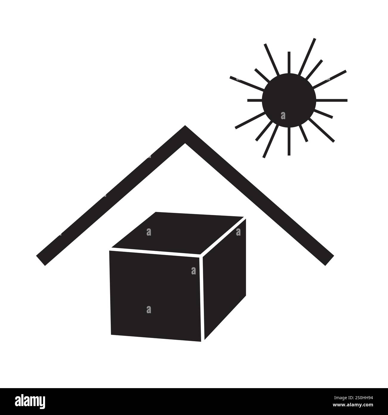 Keep away from direct sunshine icon, Packaging Symbol Stock Vector ...