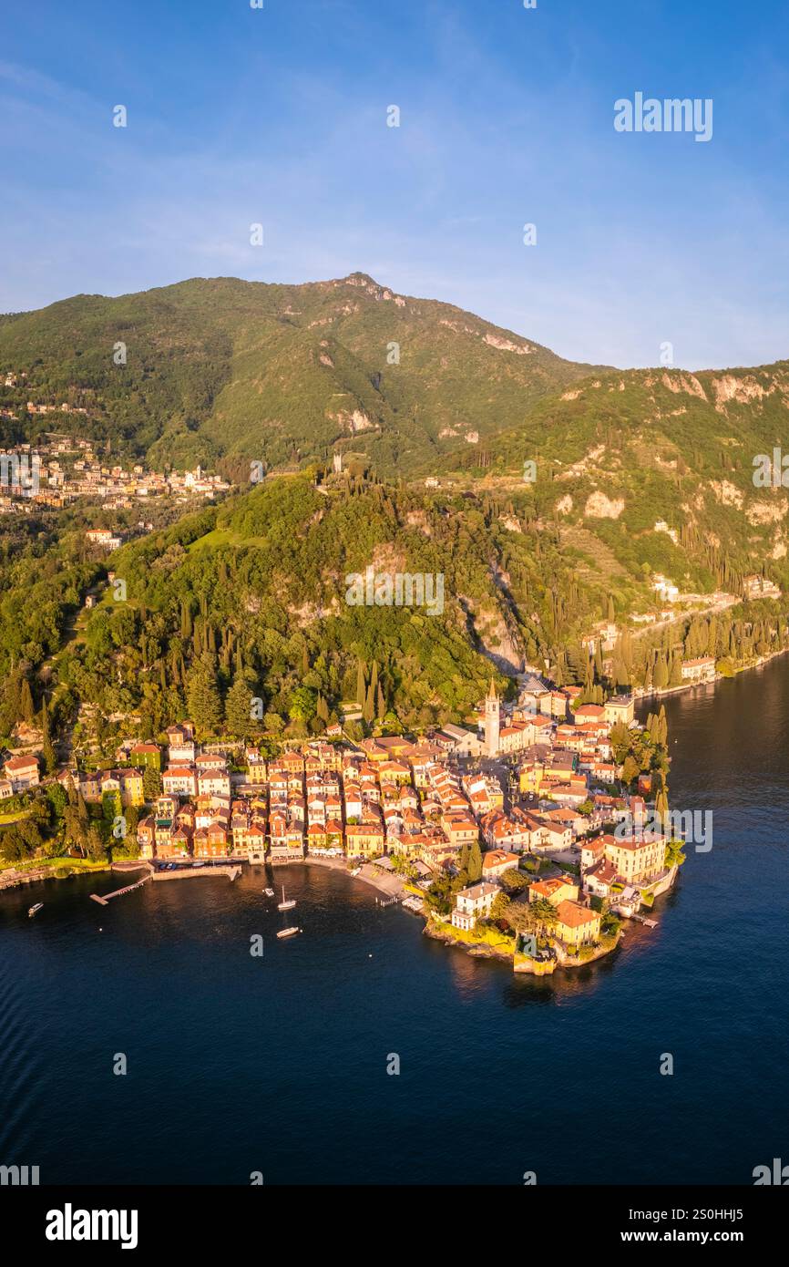 Varenna scenic sunset view in como lake hi-res stock photography and ...