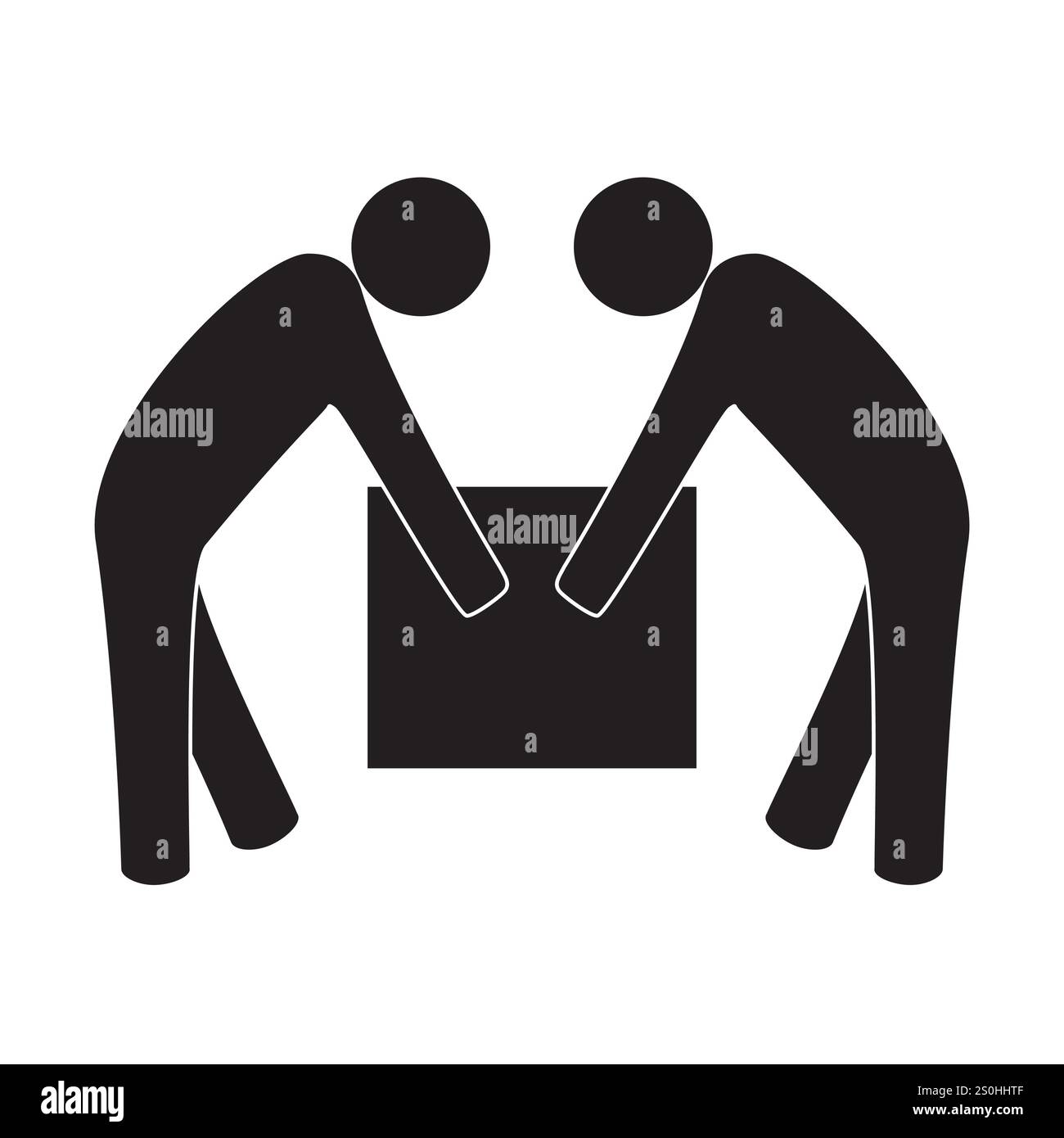 Heavy, two people lifting box icon, Packaging Symbol Stock Vector Image ...