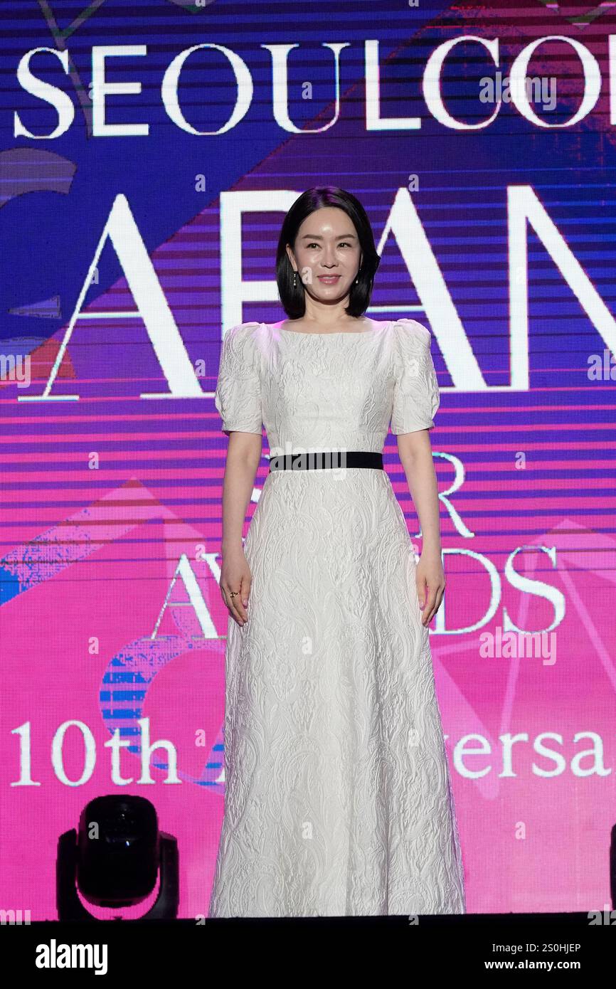 South Korean actress Kim Jung-nan poses for a photo call during 2024 Seoulcon APAN Star Awards ...