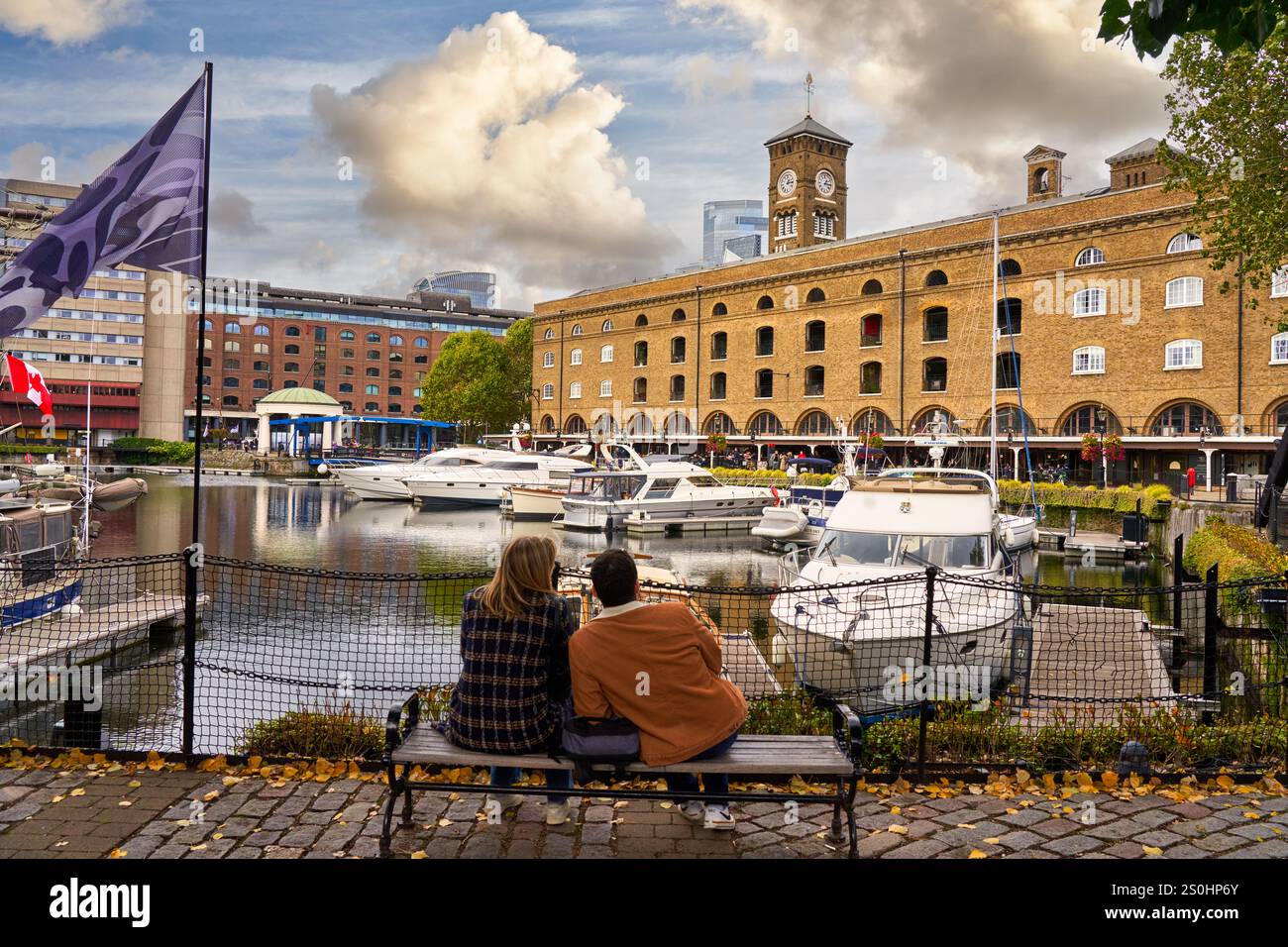 Couple, St Katharine Docks Marina, London, England, UK Stock Photo - Alamy
