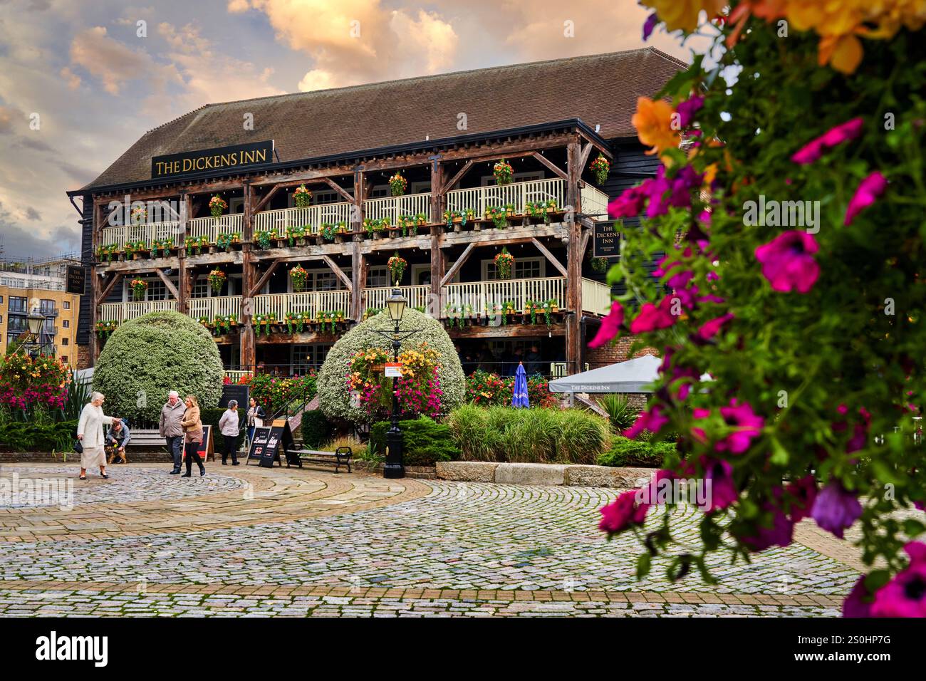 The Dickens Inn, St Katharine Docks Marina, London, England, UK Stock ...