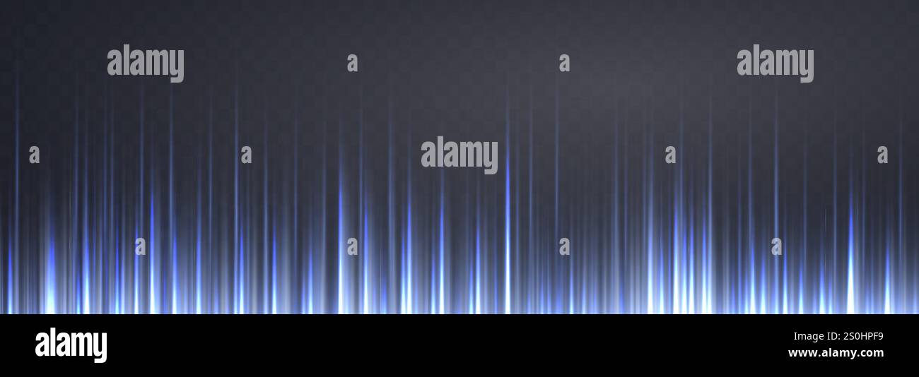 Vertical blue horizontal lines. Speed rays, velocity light neon flow ...