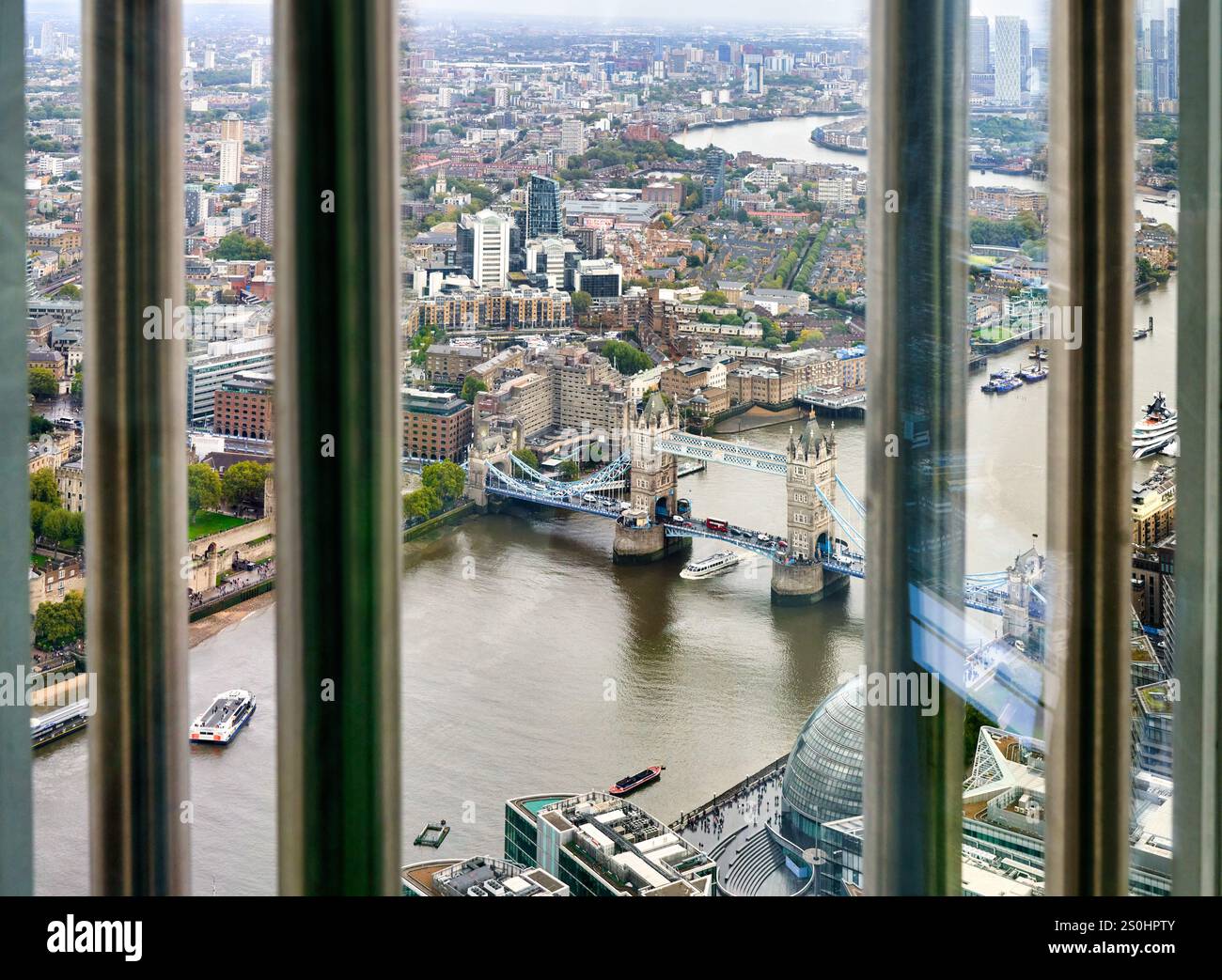 London bridge, Thames river, Views from The Shard, London, England, UK ...