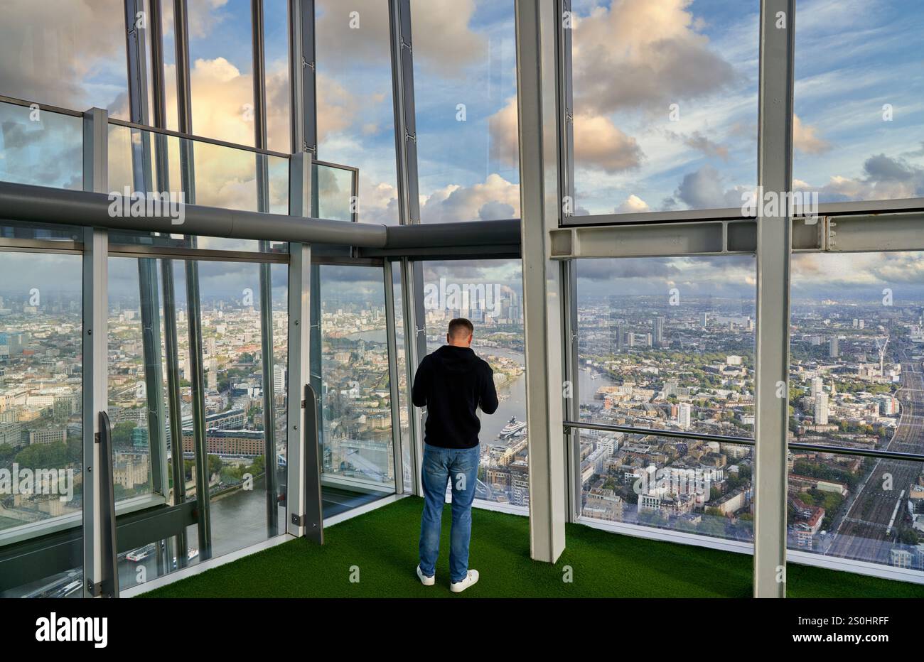 People looking at the city, Views from The Shard, London, England, UK ...