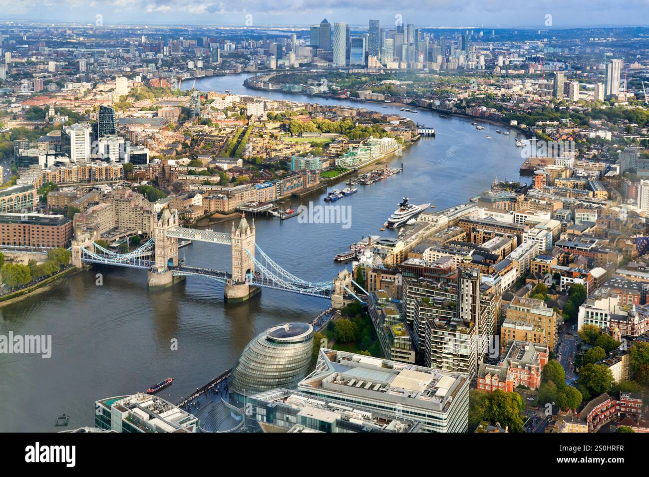Tower Bridge, Thames river, Views from The Shard, London, England, UK ...