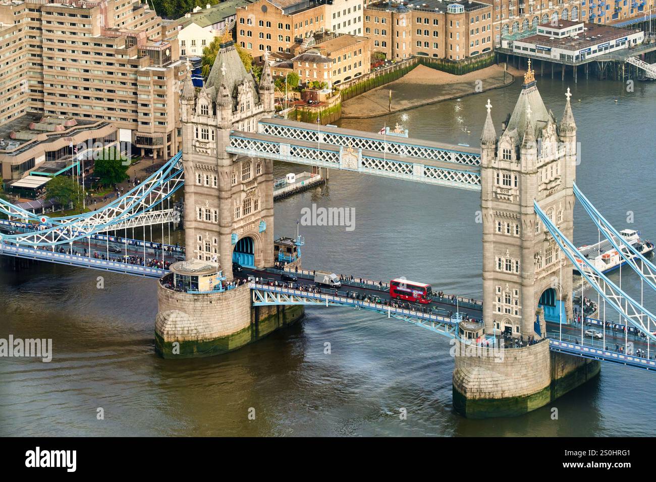 Tower Bridge, Thames river, Views from The Shard, London, England, UK ...