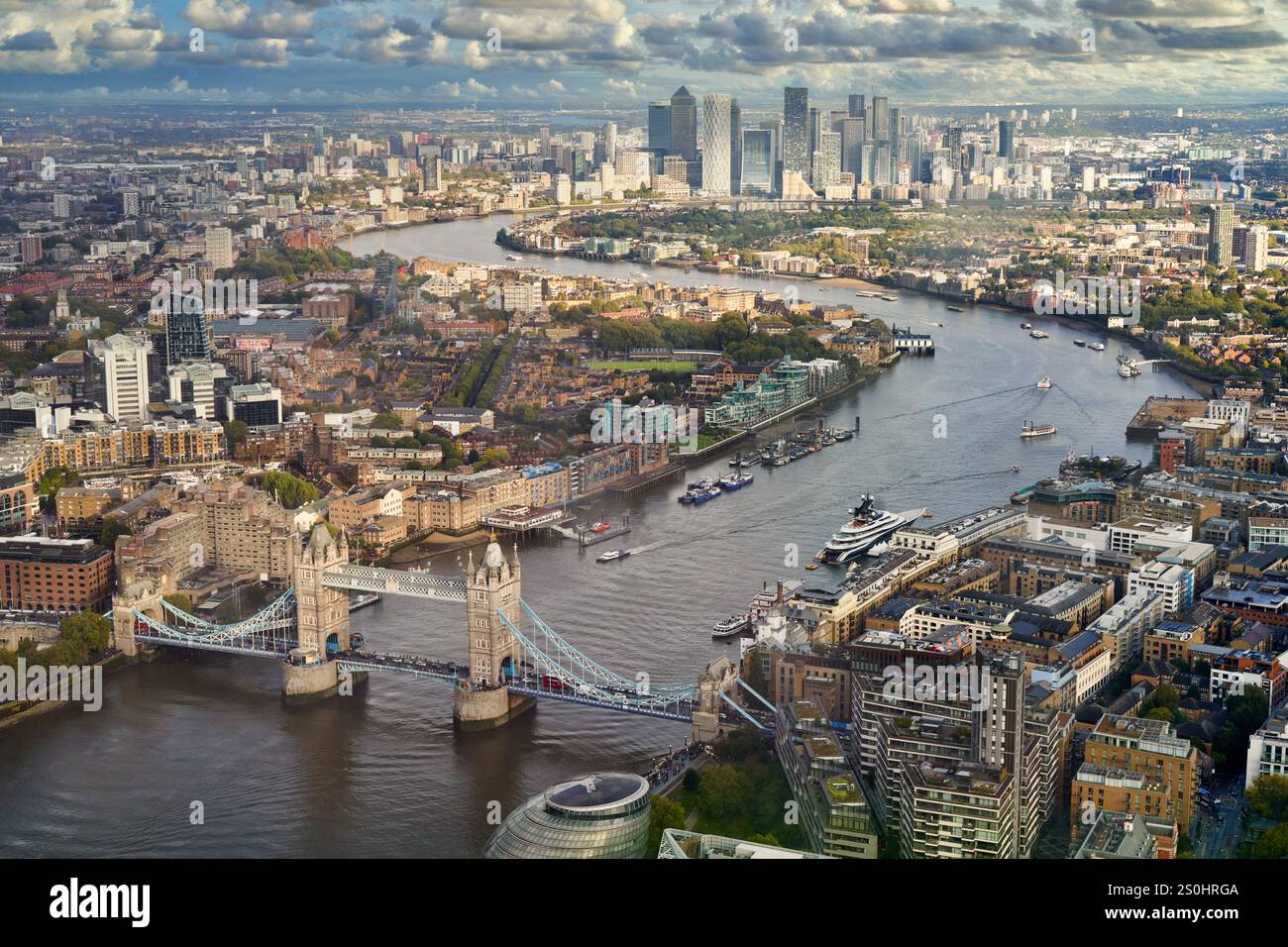 Tower Bridge, Thames river, Views from The Shard, London, England, UK ...