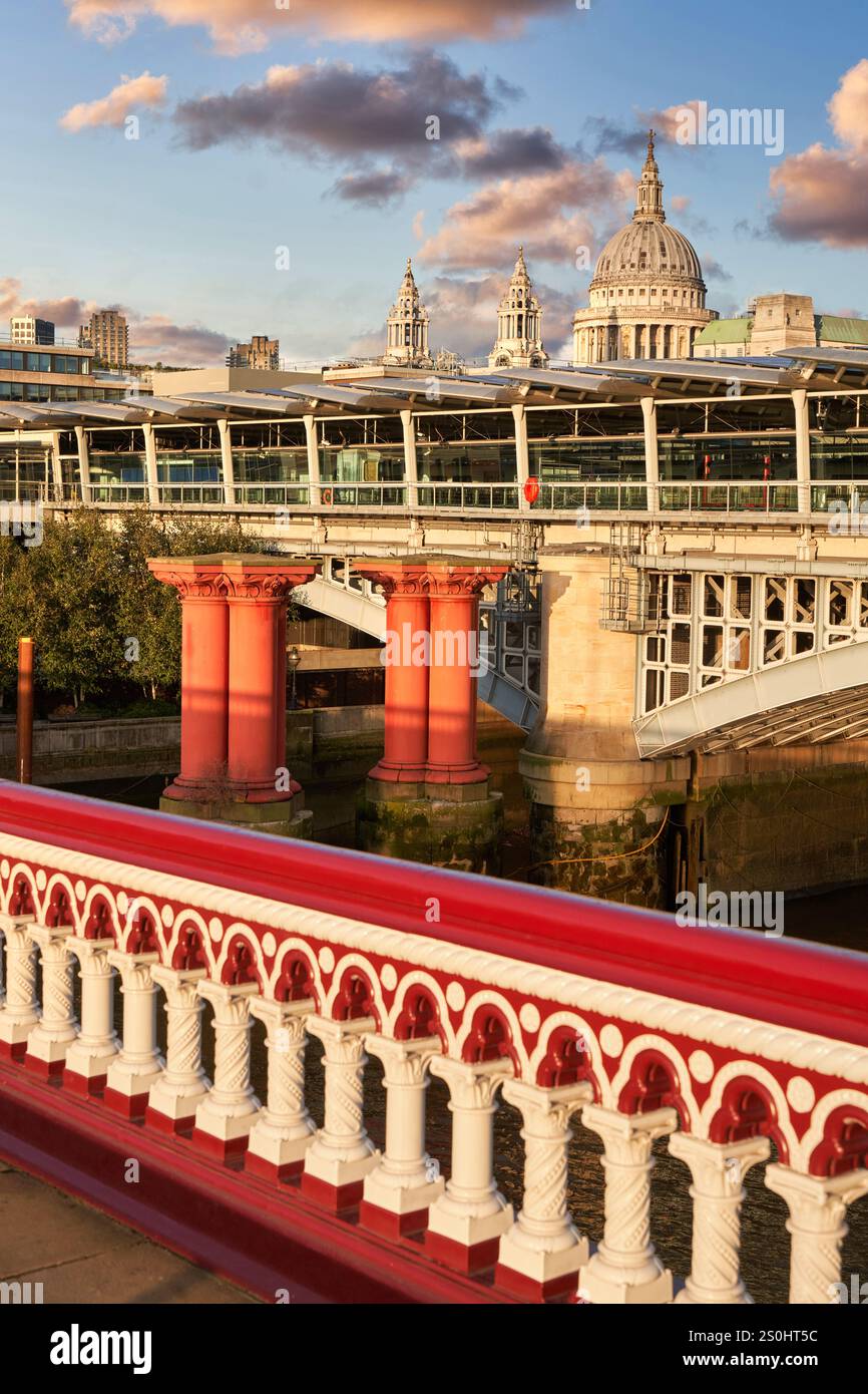 View of the Blackfriars Rail Bridge from the Blackfriars Bridge, River ...