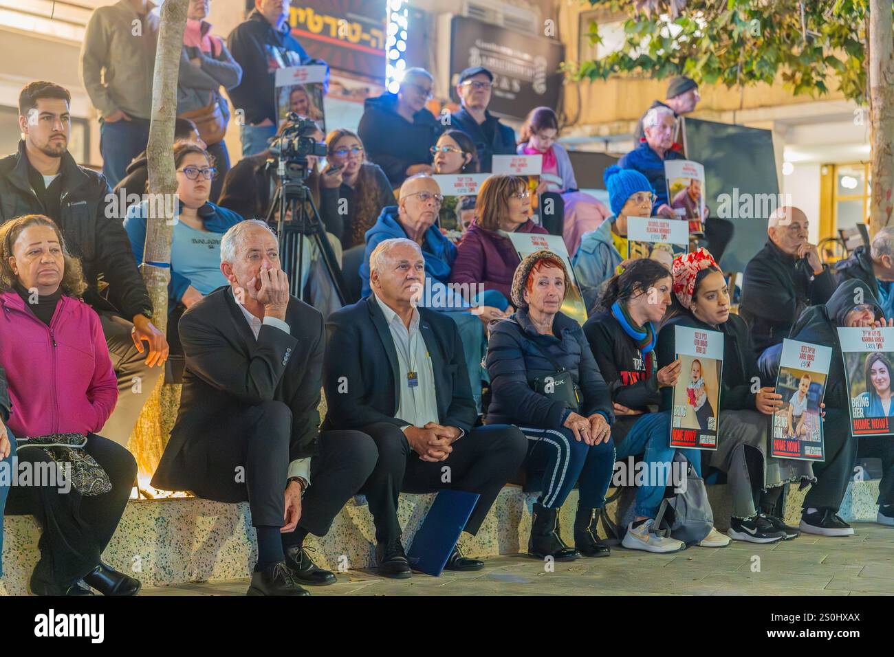 Haifa, Israel - December 26, 2024: Crowd, including Benny Gantz ...