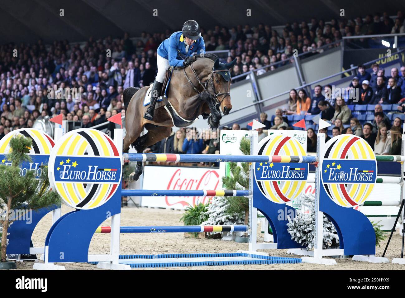 Christian Ahlmann of Germany with D'aganix 2000 Z during the Leon ...