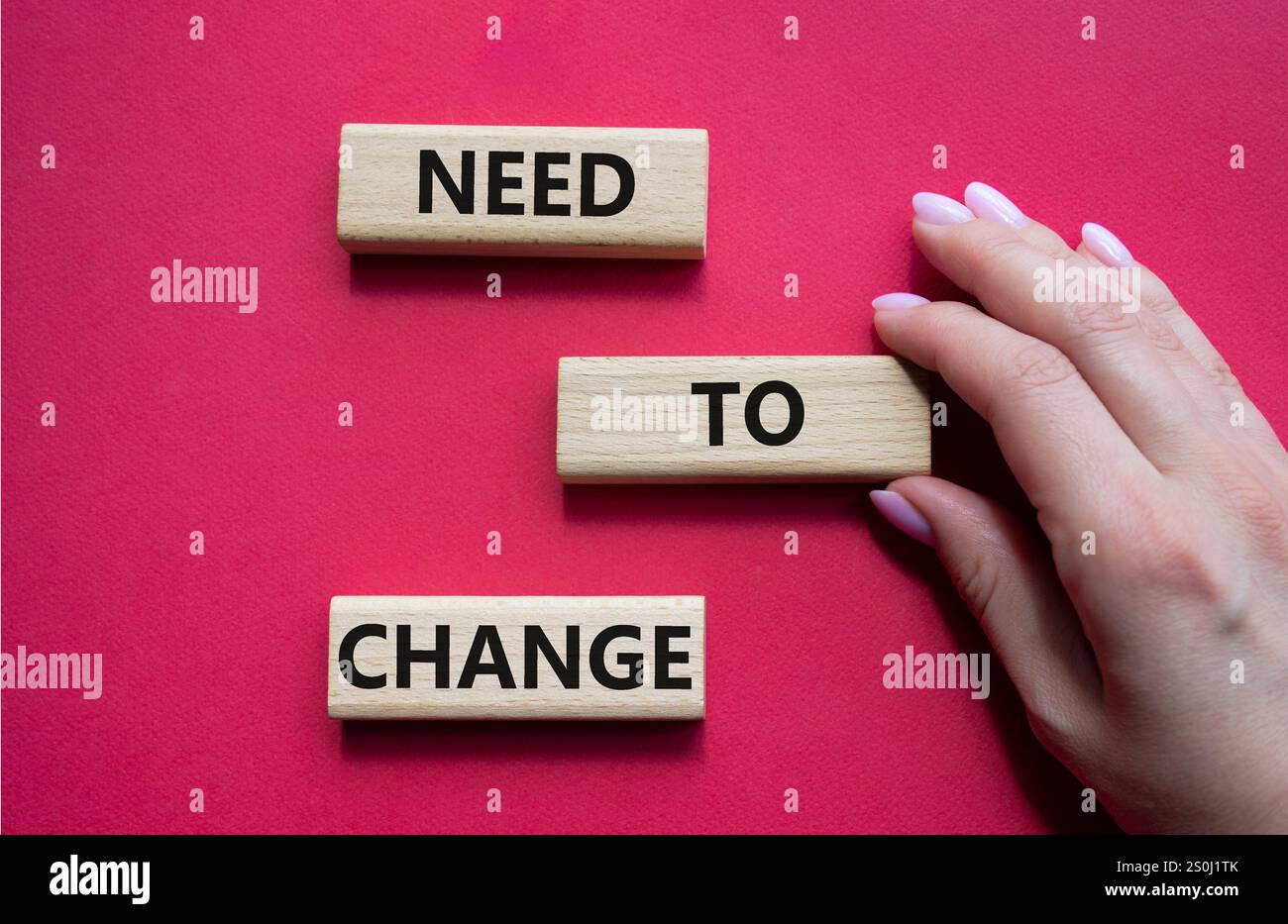 Need to change symbol. Concept words 'Need to change' on wooden blocks ...