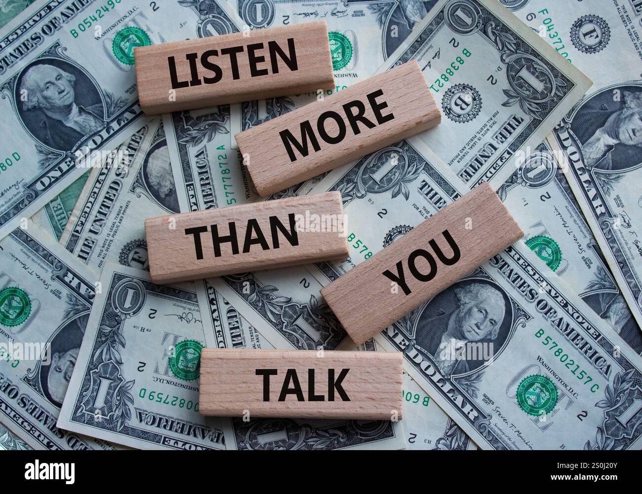 Listening skills symbol. Concept words Listen more than you Talk on ...