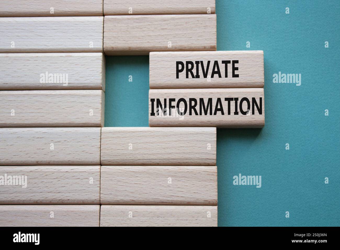 Private Information symbol. Wooden blocks with words Private ...