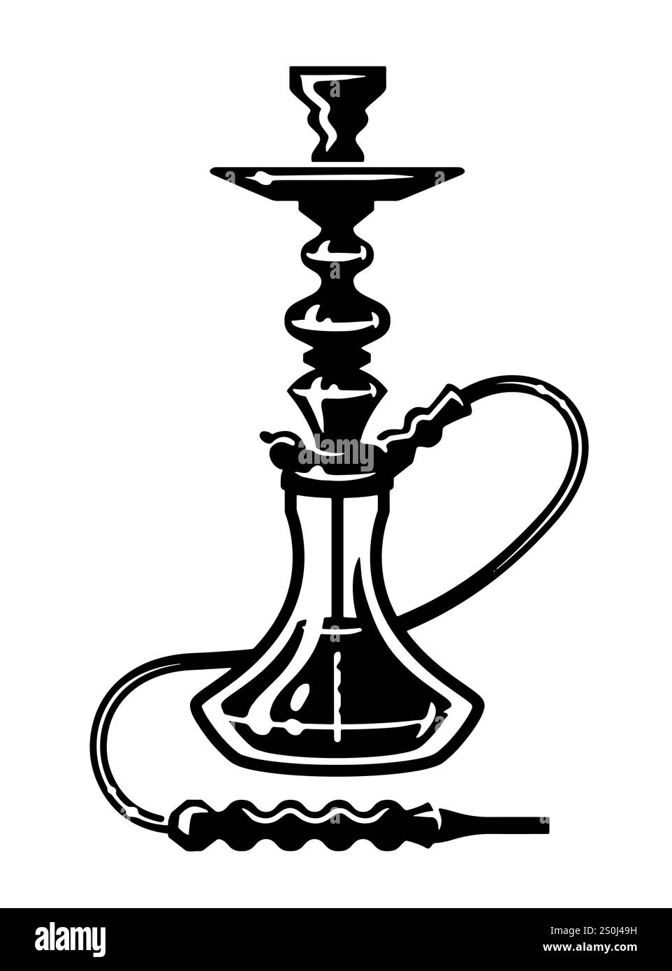 Arabian hookah with pipe emblem. Traditional shisha, smoking tobacco ...