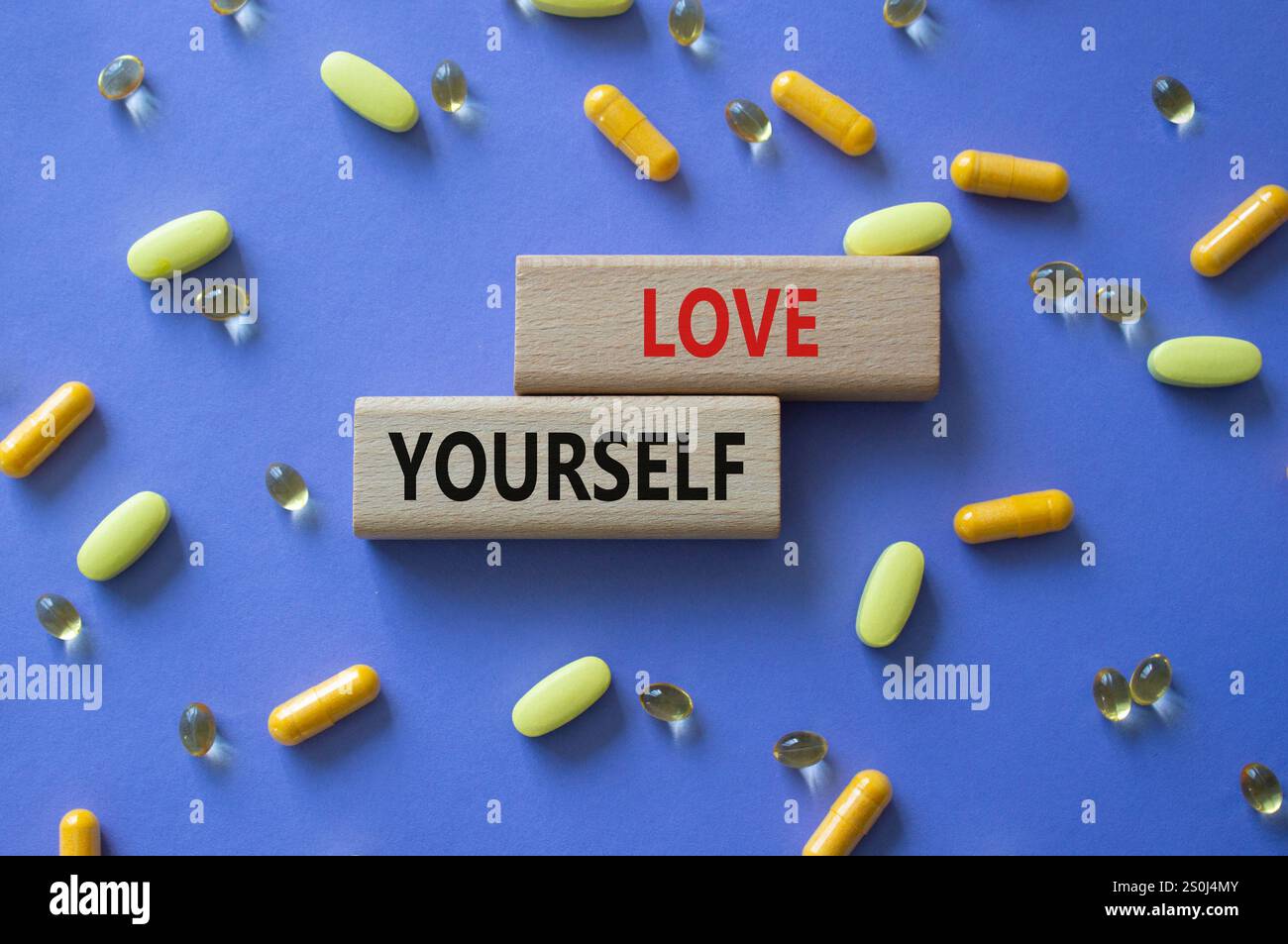 Love Yourself symbol. Concept words Love Yourself on wooden blocks ...