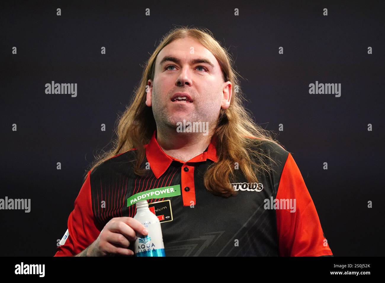Ryan Searle in action during his third round match against Ryan Joyce ...