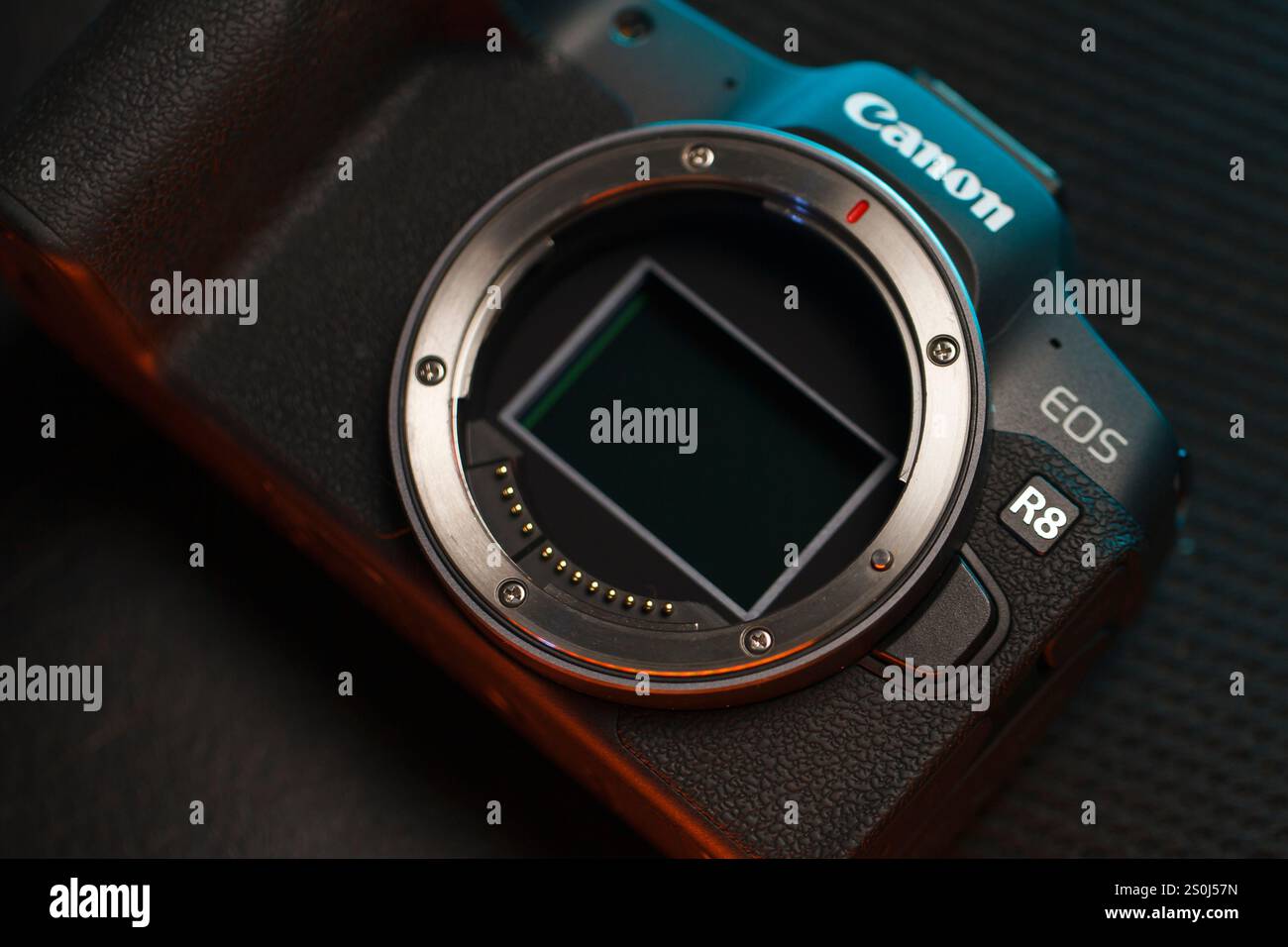 Close up on a mirrorless camera full frame sensor Stock Photo - Alamy