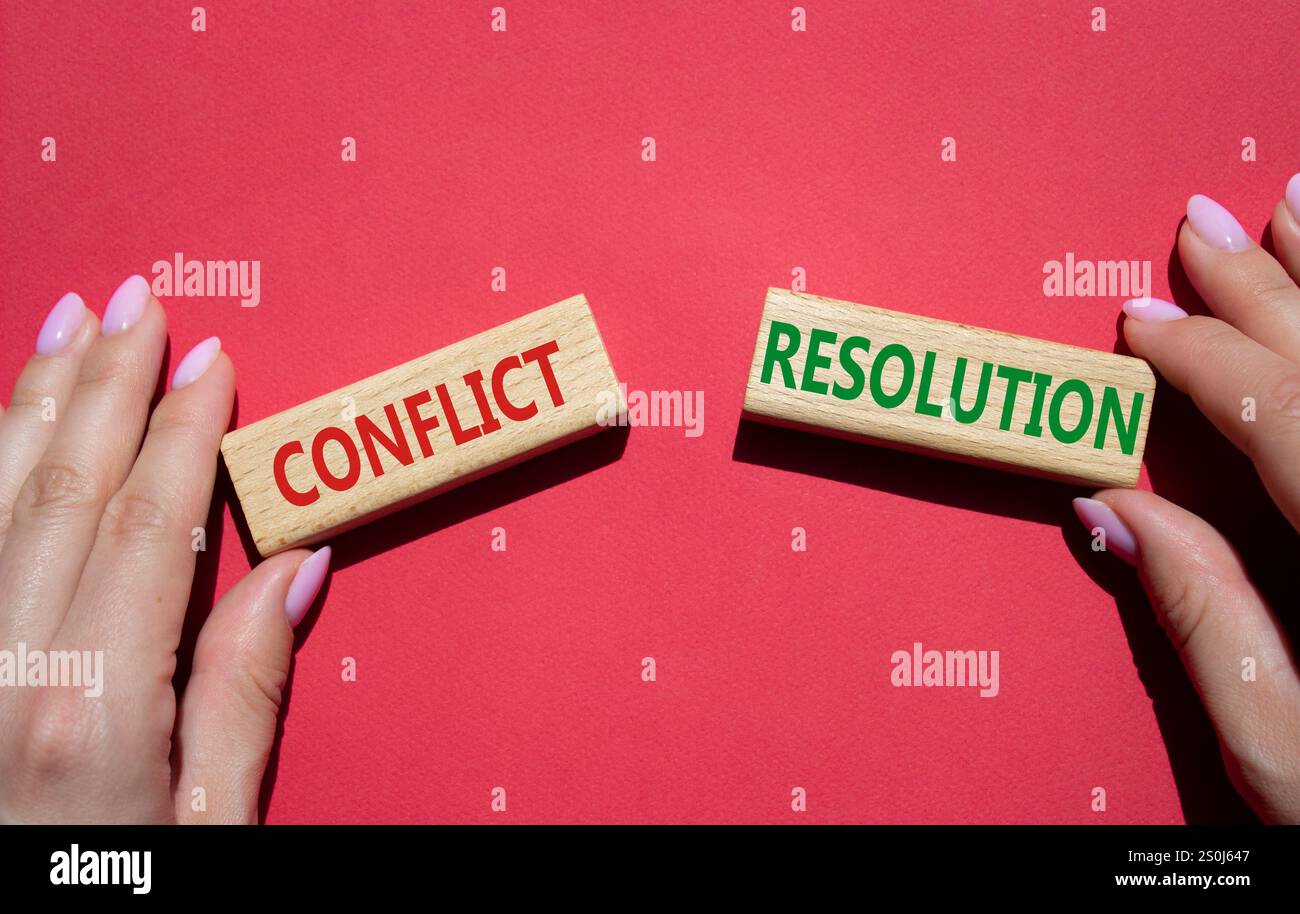 Conflict or Resolution symbol. Concept word Conflict or Resolution on ...