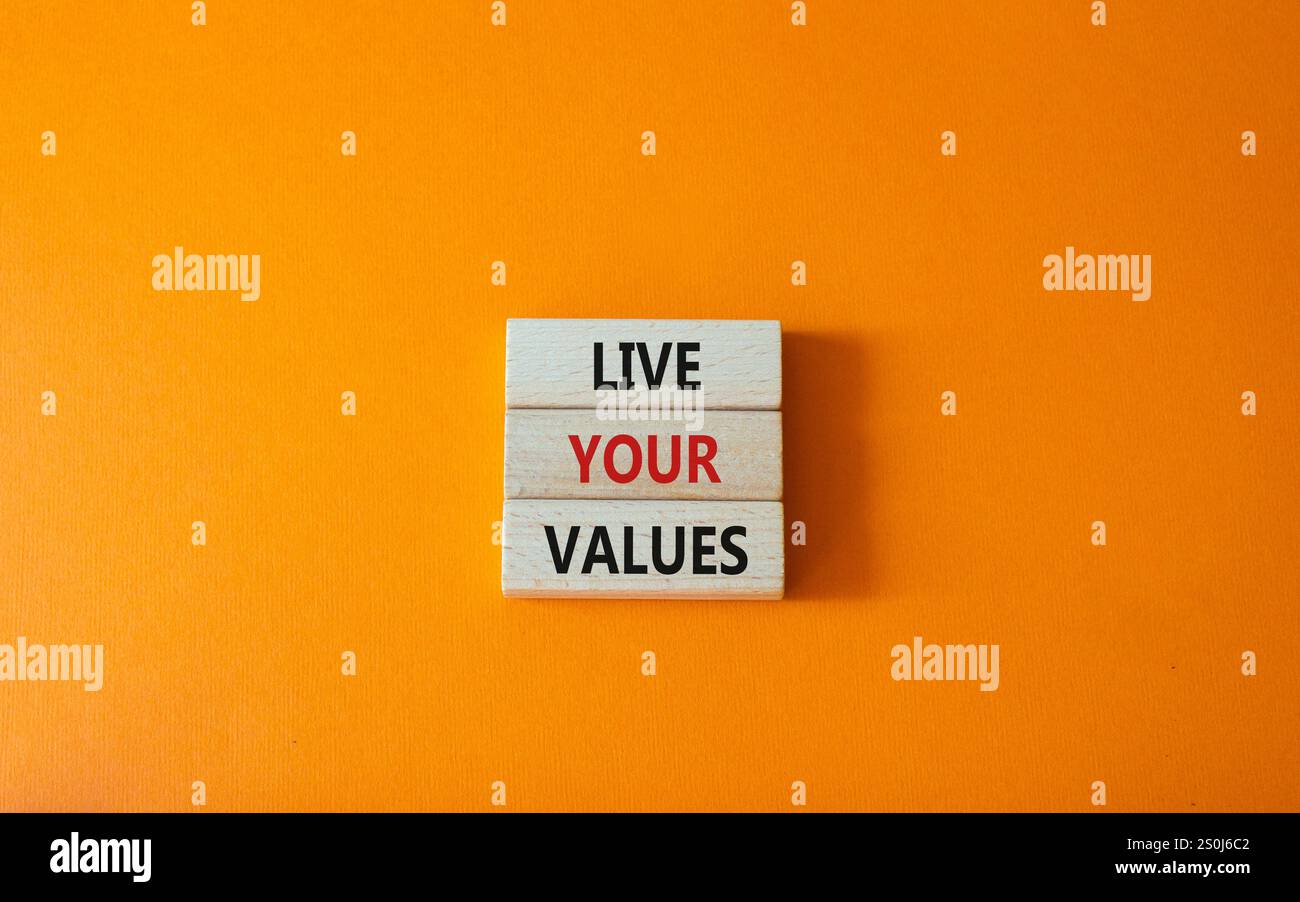 Live your values symbol. Concept words Live your values on wooden ...