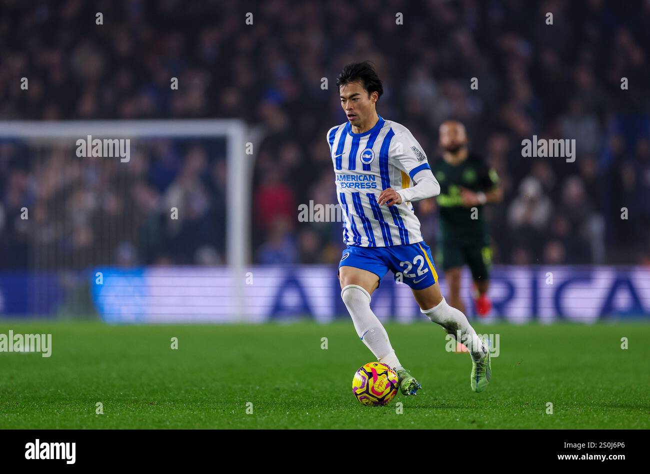 Brighton and Hove Albion's Kaoru Mitoma in action on during the Premier ...