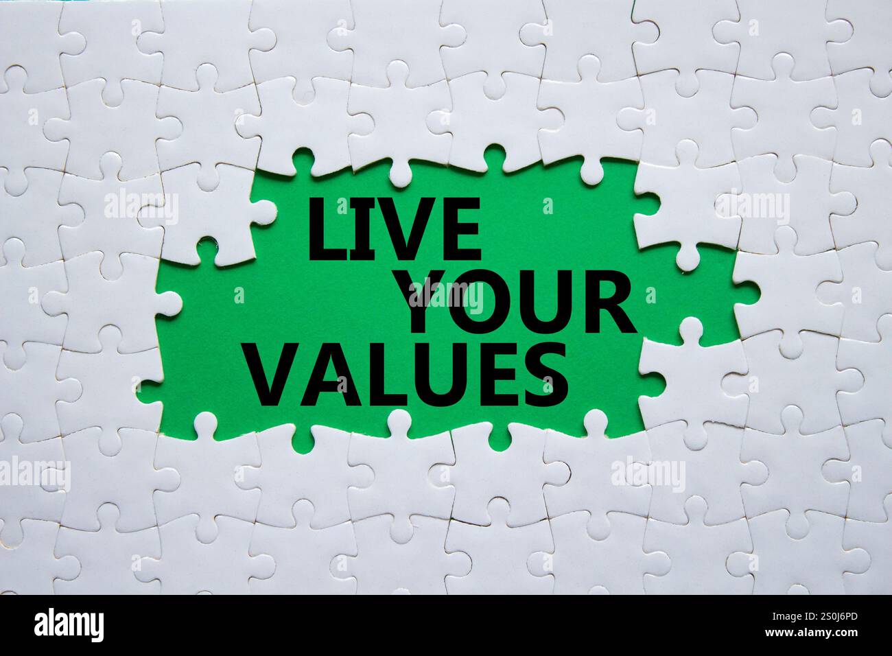 Live your values symbol. Concept words Live your values on white puzzle ...