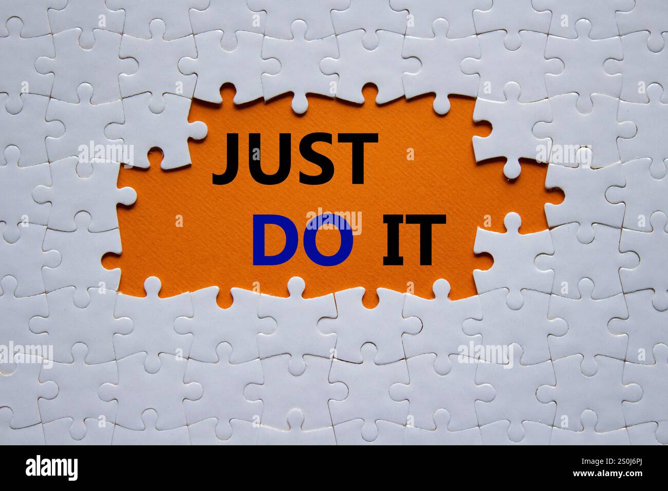 Just do it symbol. Concept words Just do it on white puzzle. Beautiful ...