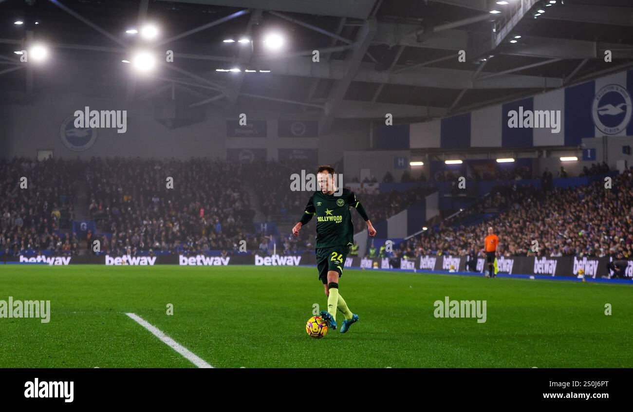 Brentford's Mikkel Damsgaard in action on during the Premier League ...